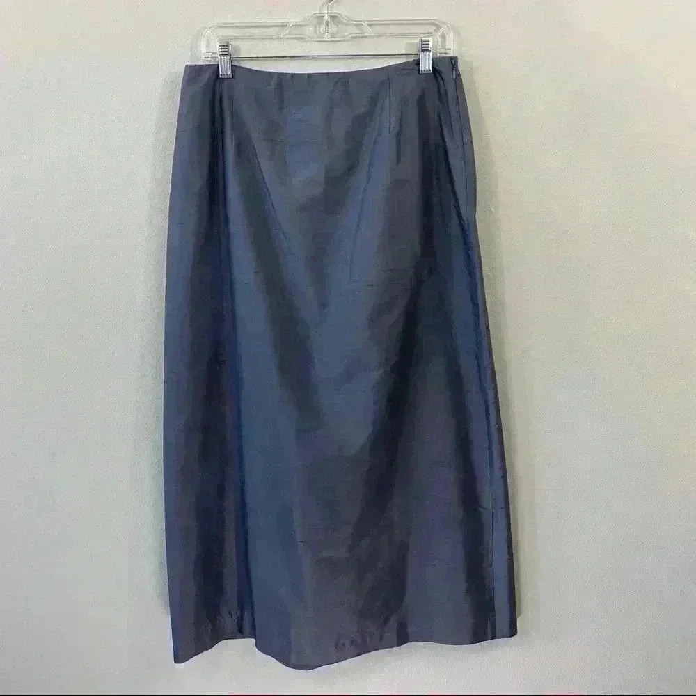 Vintage Rena Rowan Gray Silk Skirt - Gem